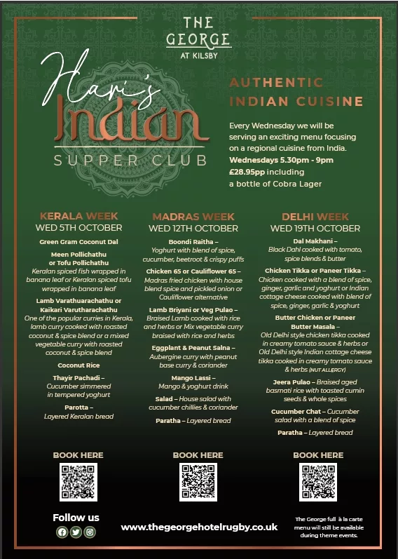 HARI’S INDIAN SUPPER CLUB - The George at Kilsby